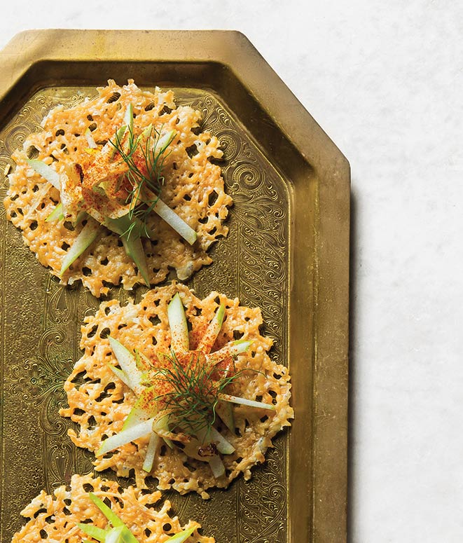 Butter-Braised Fennel with Green Apple on Parmesan Crisps | Sous-Vide ...